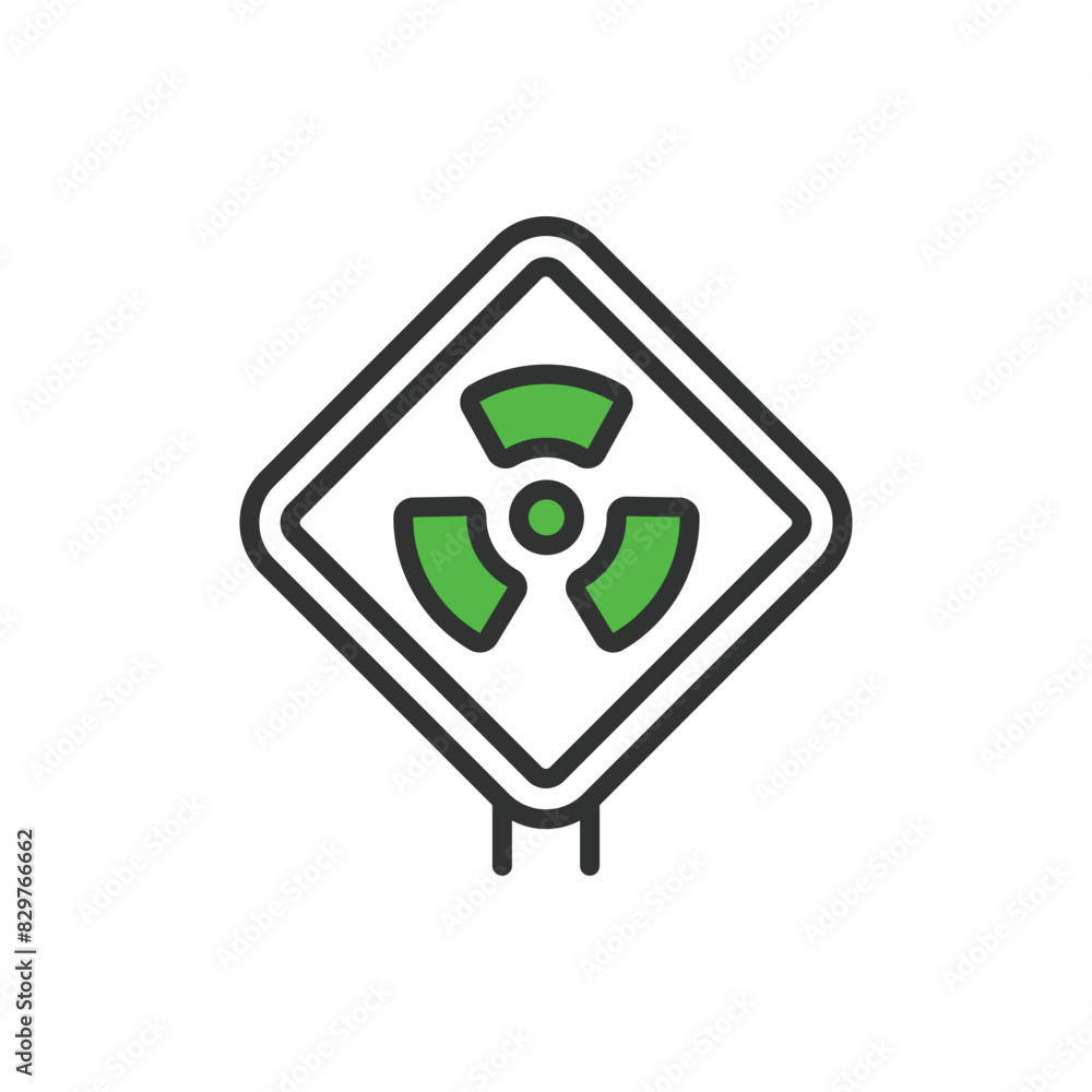 Radiation sign, in line design, green. Radiation, Sign, Hazard, Warning ...