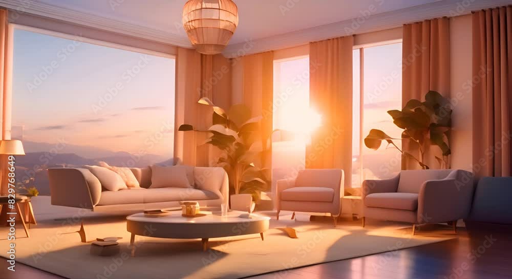 Luxury living room animated virtual backgrounds stream overlay loop ...