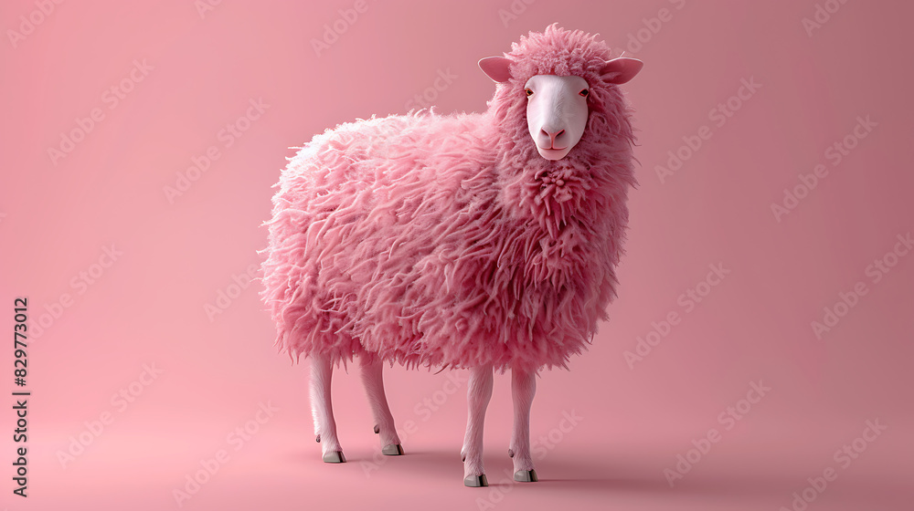 Cute pink sheep The cuteness of animals with beautiful fur and the ...
