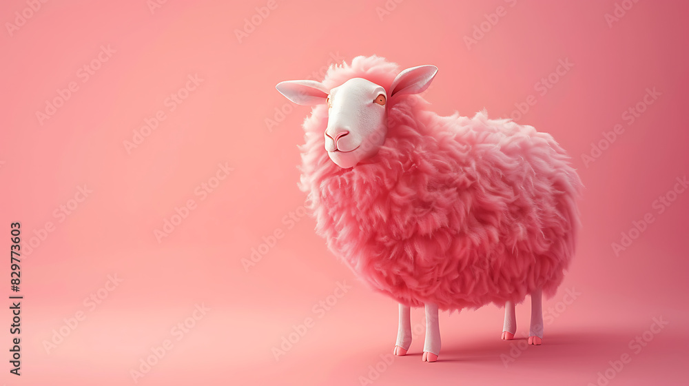 Cute pink sheep The cuteness of animals with beautiful fur and the ...