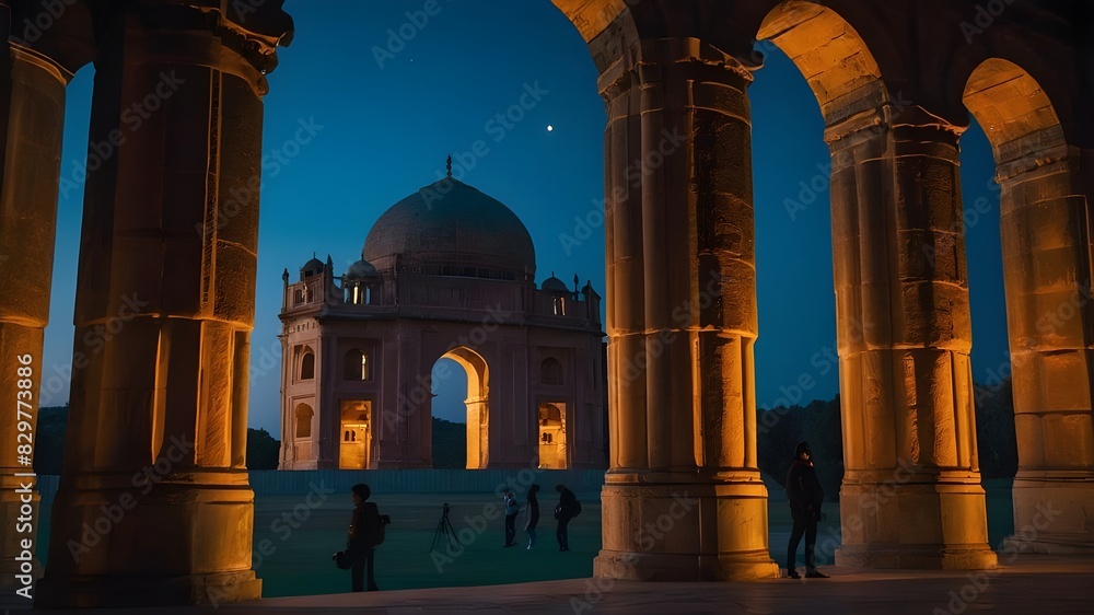 Under the soft glow of the moon, capture the architectural marvels of ...