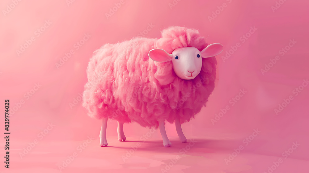 Cute pink sheep The cuteness of animals with beautiful fur and the ...