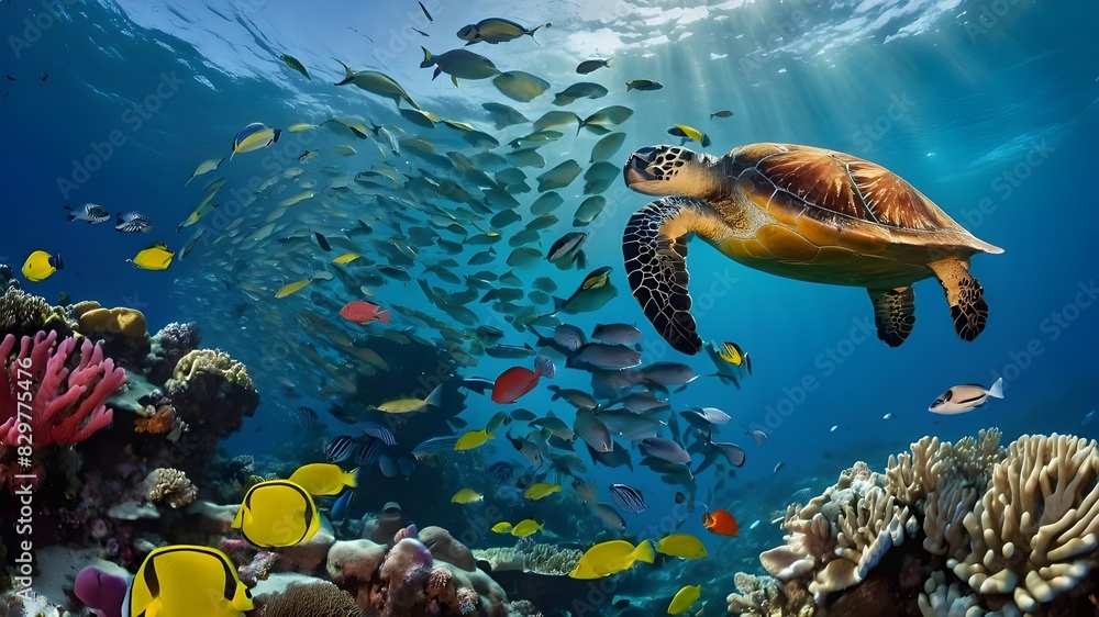 An Underwater Tableau Teeming with Vibrant Marine Life, Vibrant Marine ...