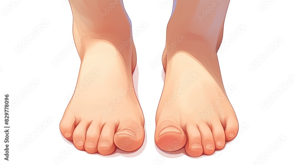 Illustration of barefoot soles from a bottom view featuring both male ...
