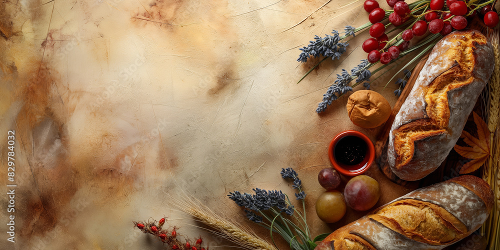 French food and wine creative background for menu and restaurant ...