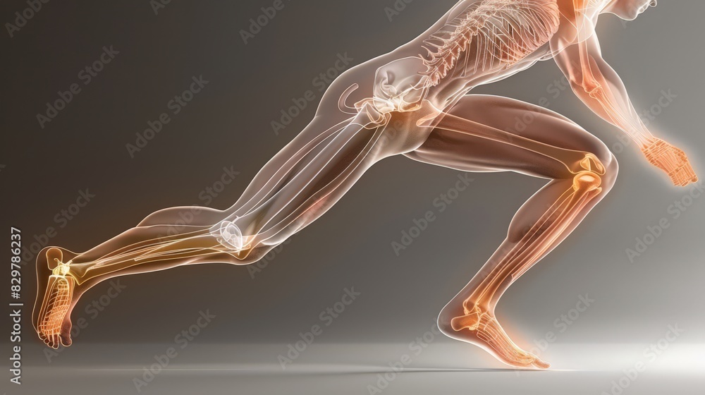Develop a visual representation of the biomechanics of running ...