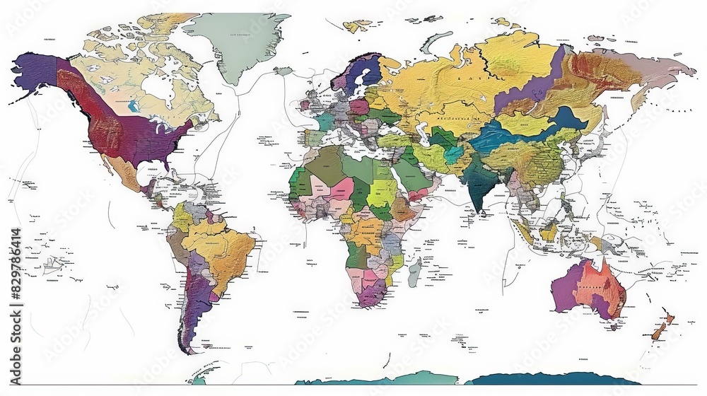 Develop a world map focusing on the distribution of major languages ...