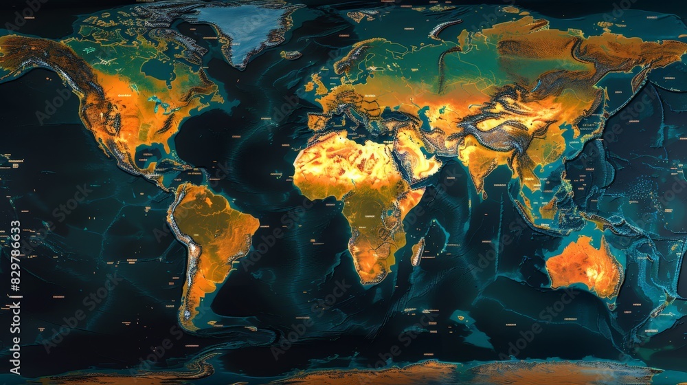 Develop a world map that shows the distribution of major fossil fuel ...