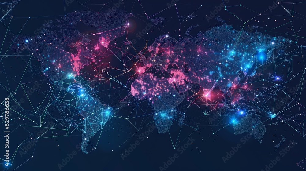 Develop a world map that shows the global distribution of internet ...