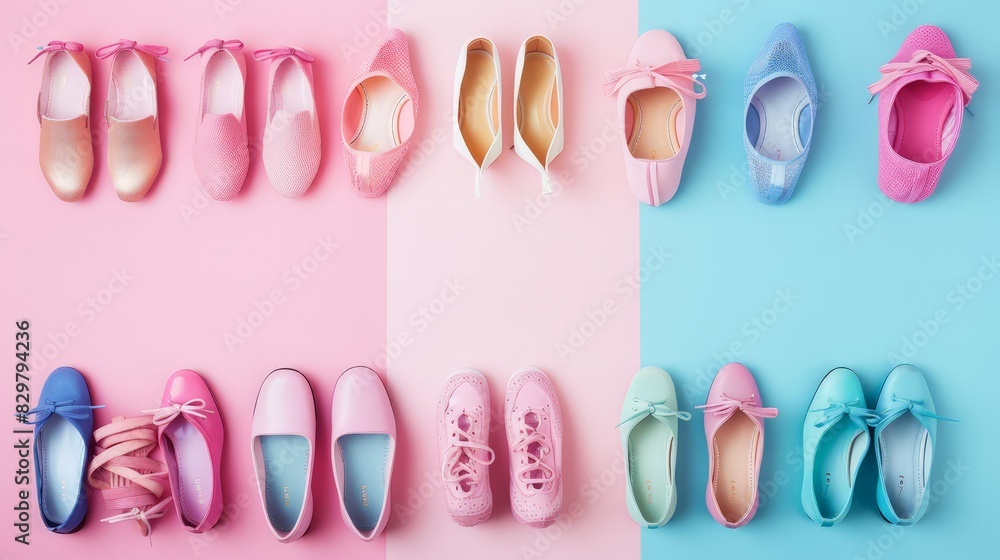 Illustrate a comparison chart of dance footwear for different styles ...