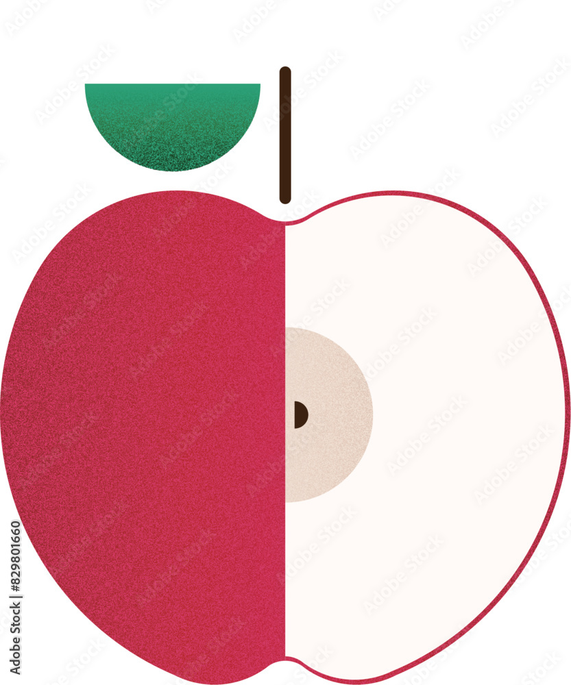 Vector fruit helf red apple cartoon vector illustration isolated object ...