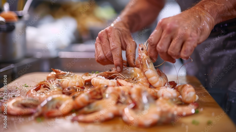 The process of peeling and deveining shrimp is a meticulous but ...