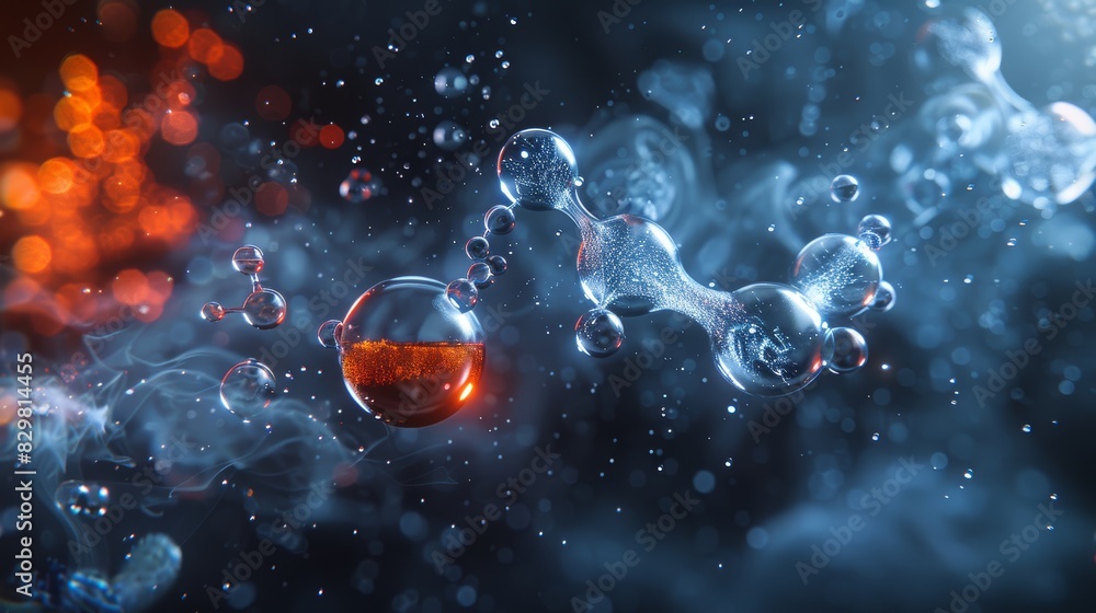 A detailed graphic representation of hydrogen bonding between water ...