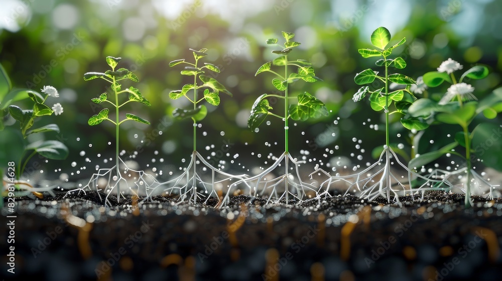 A diagram showing the molecular pathways of a herbicide in a plant ...