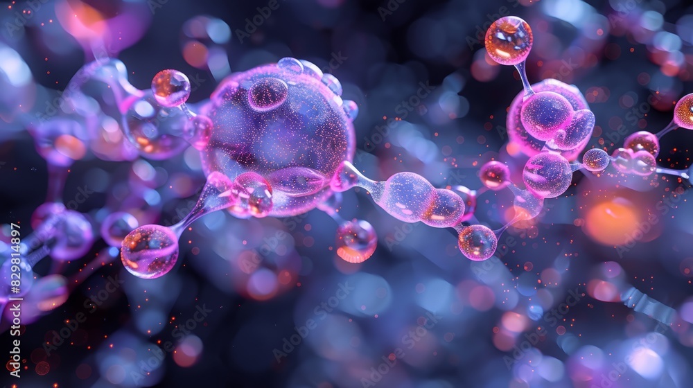 A digital illustration showing the molecular structure of a solvent ...