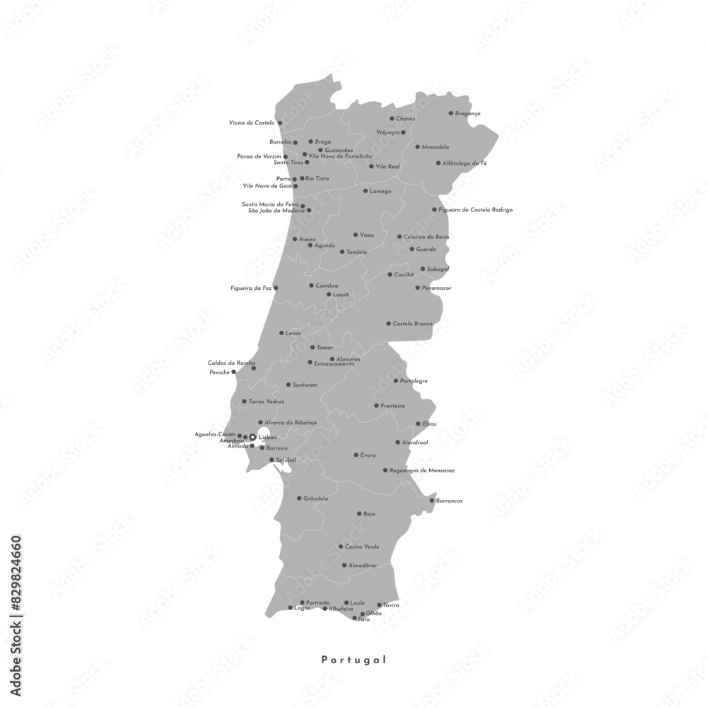Vector modern isolated illustration. Simplified administrative map of ...