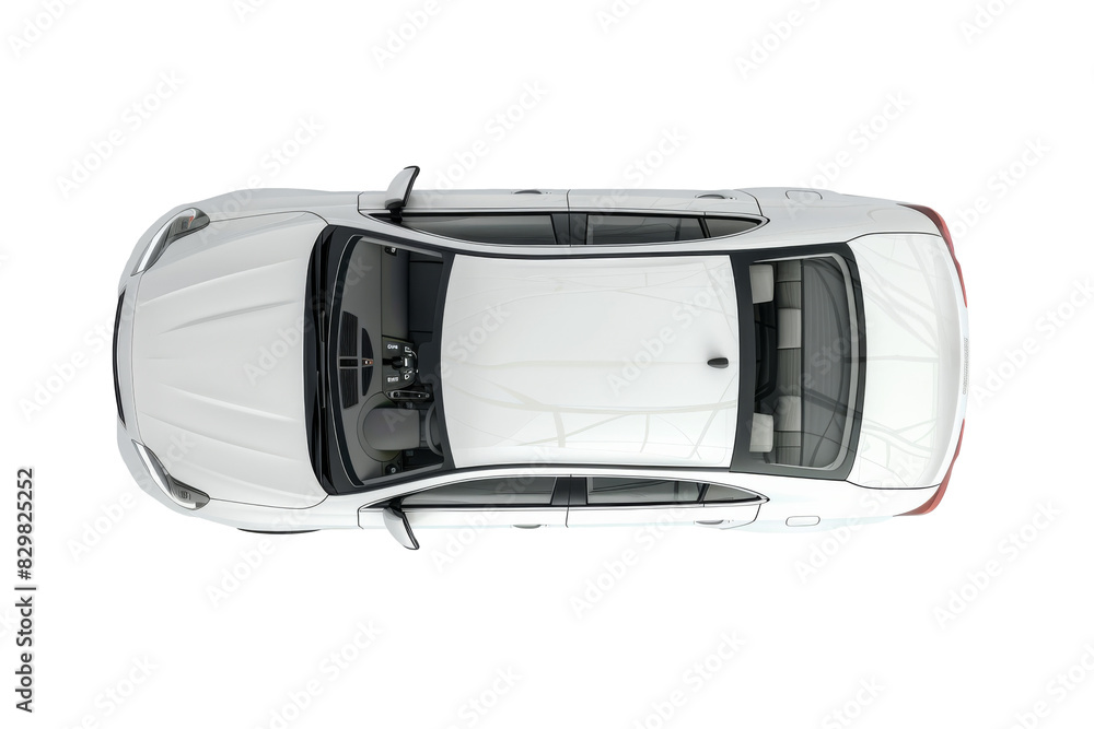 Top view of white car top view transparent background Stock Photo ...