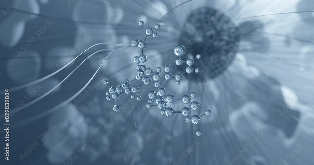 Danicopan rotating molecular 3d structure ball-and-stick model, looped ...