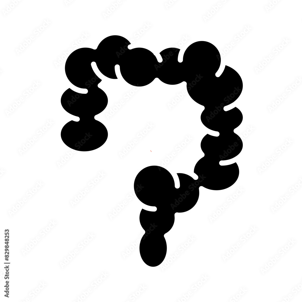 Intestine set icon. Large intestine, digestive system, colon, bowel ...