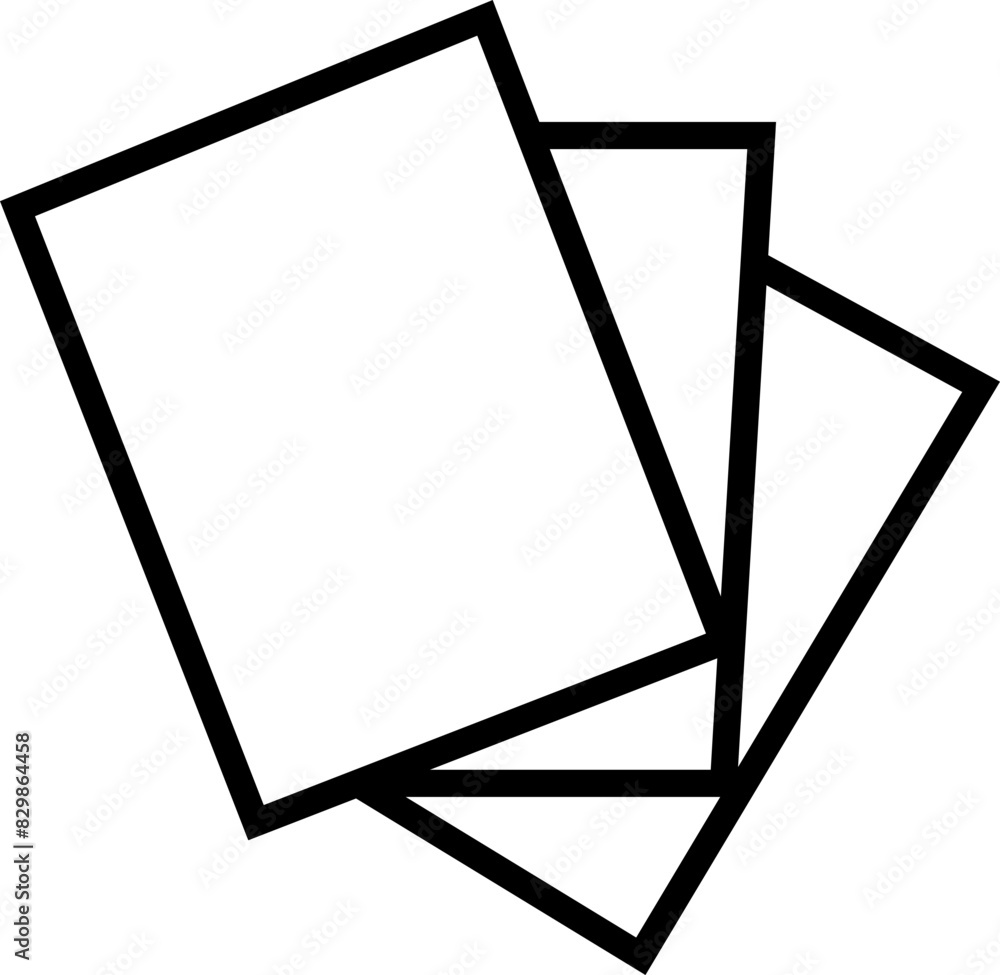 Paper icon in thin line style, Document papers pile, vector sign ...