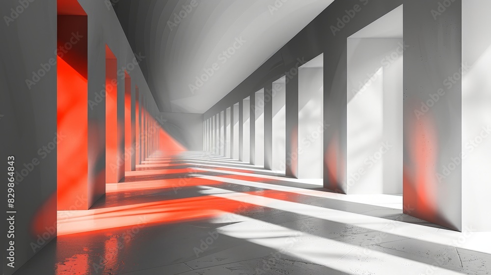 Illustrate a perspective trick using minimalist elements. Create an ...