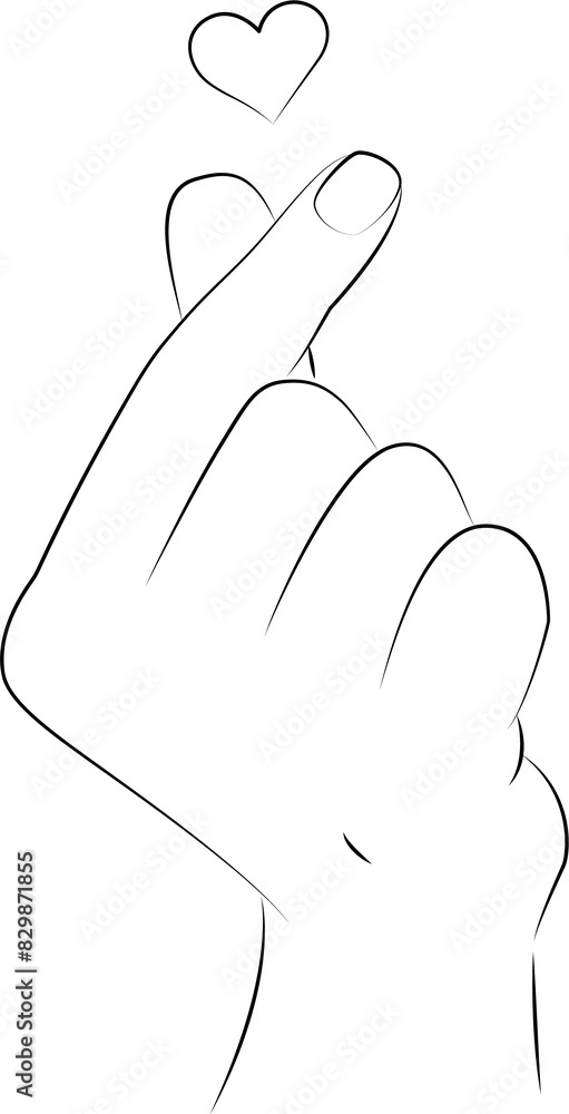 heart emoticon, hand showing heart, fingers showing heart, korean ...