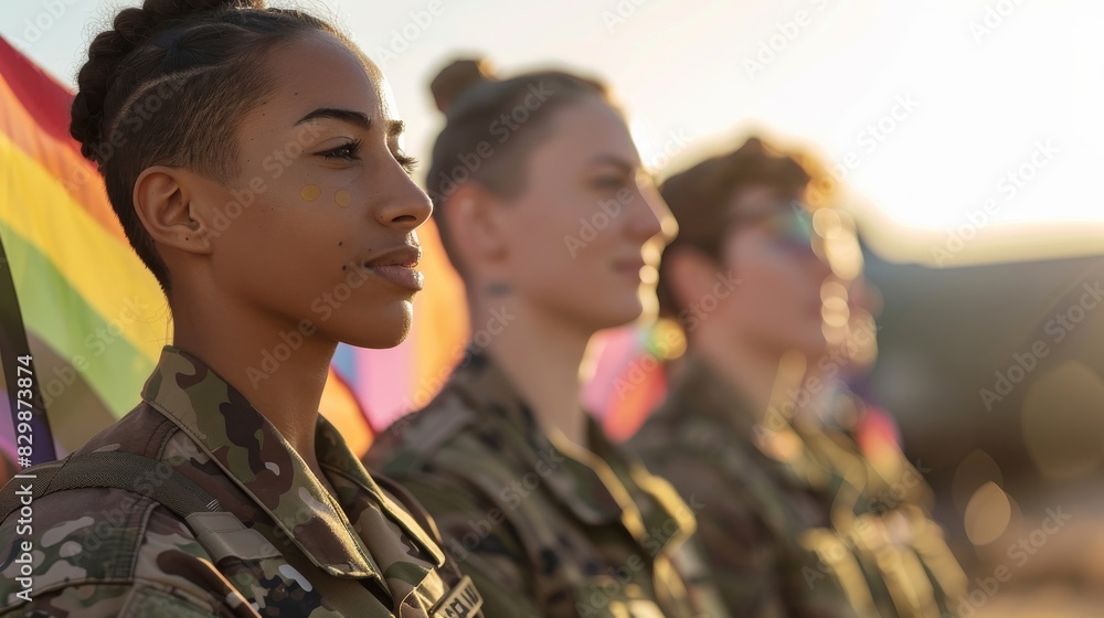 LGBTQ service members standing in uniform, proudly showcasing their ...