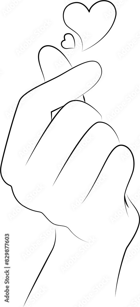 heart emoticon, hand showing heart, fingers showing heart, korean ...