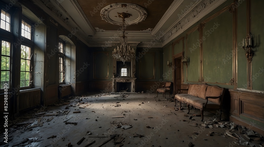 The eerie atmosphere of an abandoned mansion filled with rooms that ...