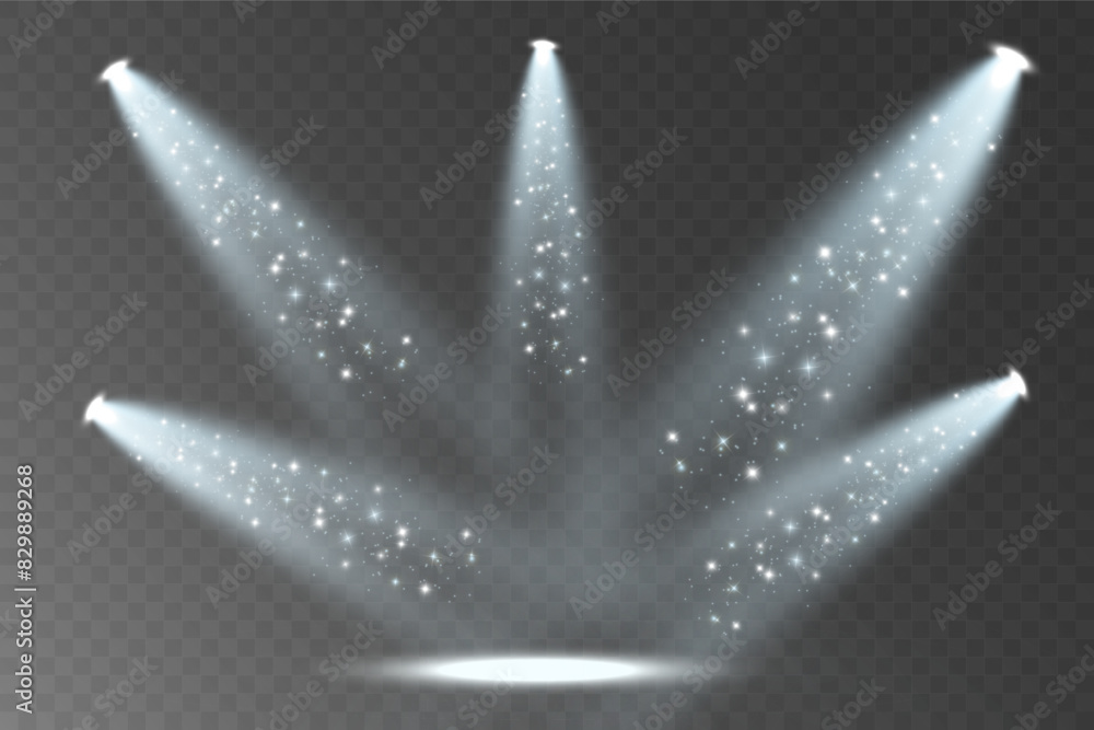 Light sources, concert lighting, spotlights. Concert spotlight with ray ...