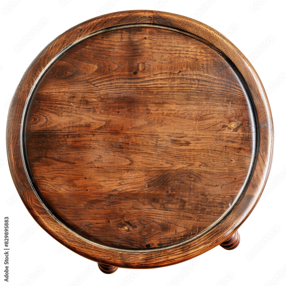 Vintage wooden barrel top with rich texture transparent background ...