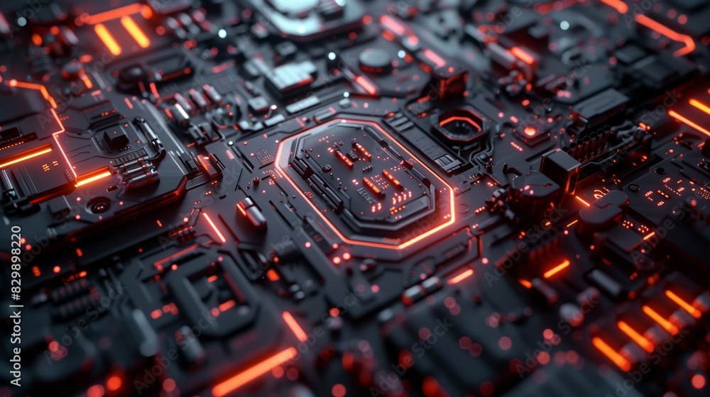 Highly detailed technology texture, AI supercomputer Chrome, insane ...