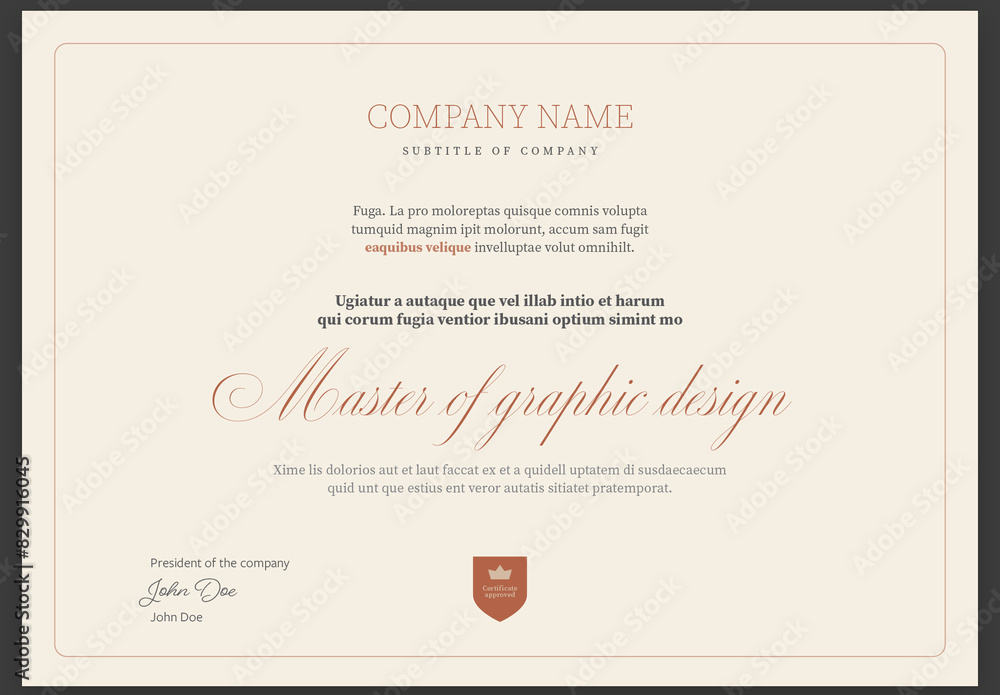 Certificate Template Design Layout Landscape Vintage Classic with ...
