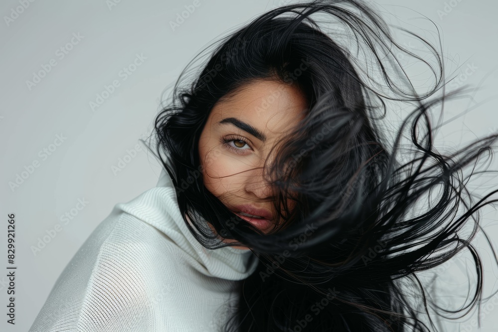 Beauty, spa, hair salon, and luxury treatment on a studio background ...