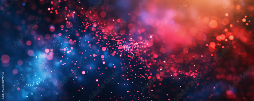 Abstract digital network background banner with glowing light and ...