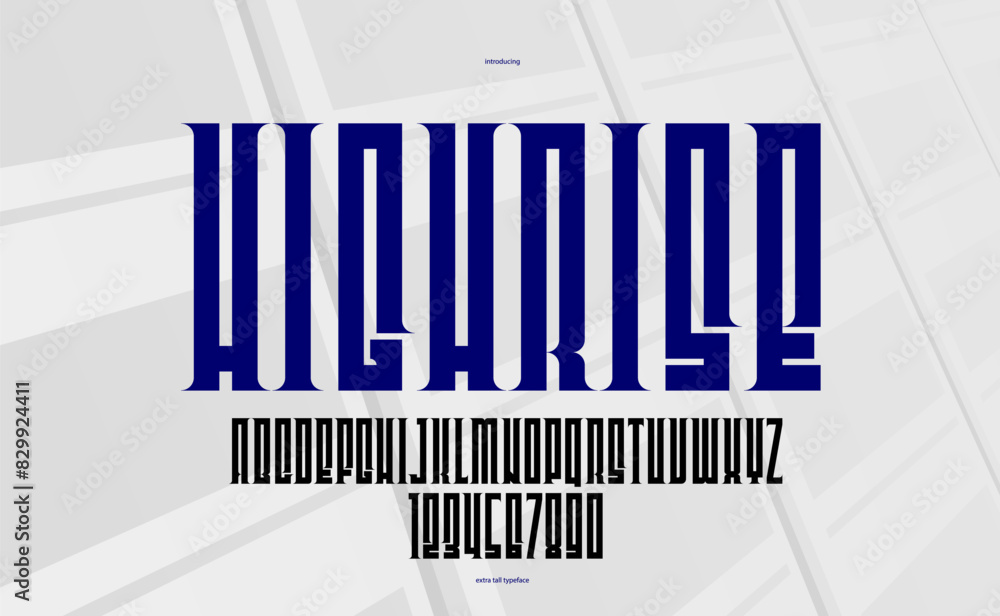 Luxury elegant tall vector font for logos and emblems, condensed modern ...