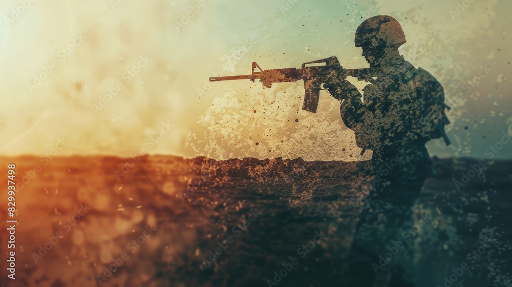 Minimalist Memorial Day tribute featuring a tattered American flag ...