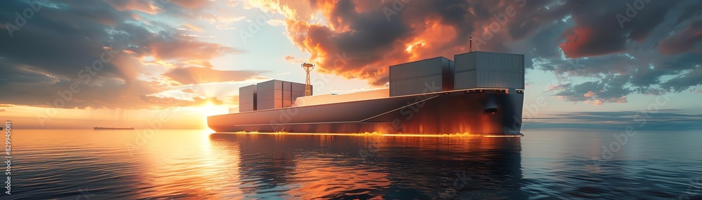 A futuristic cargo ship with modular, selforganizing containers powered ...