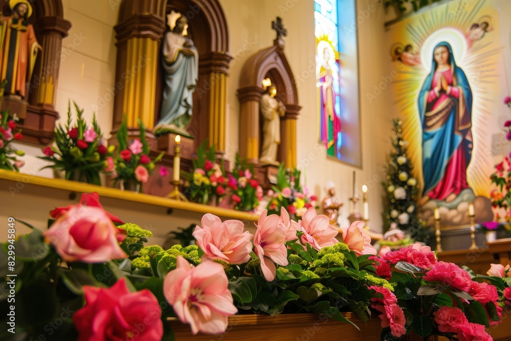 celebrations held on Assumption Day, featuring vibrant imagery of ...