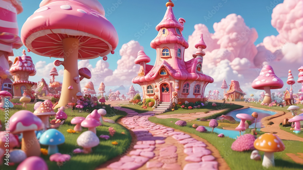 Candy land world depicted in a sweet game landscape vector. Features a ...