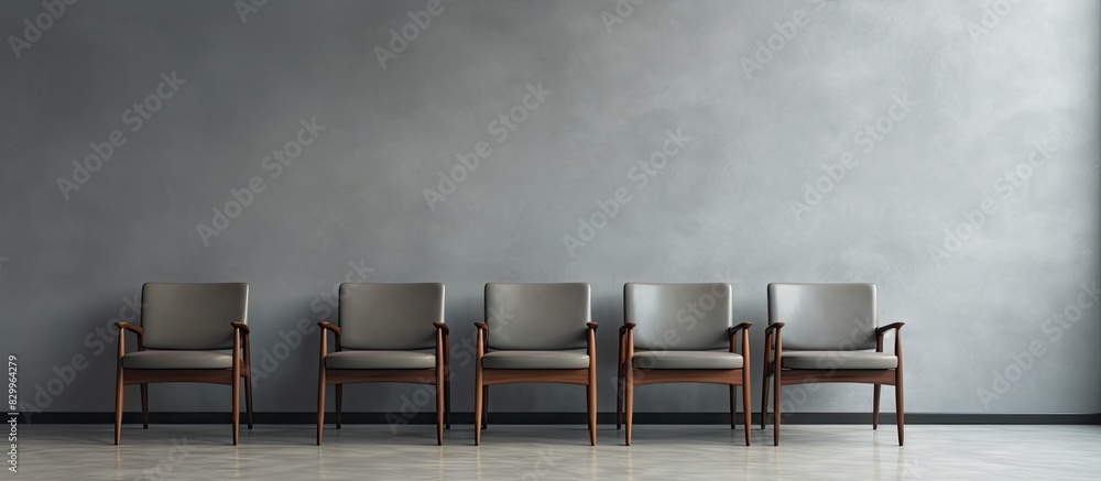 In a minimal style waiting room there is a copy space image of modern ...