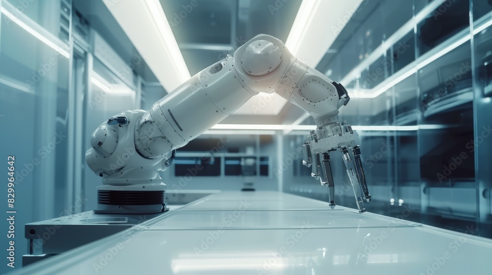 A sophisticated robotic arm equipped with advanced sensors and ...