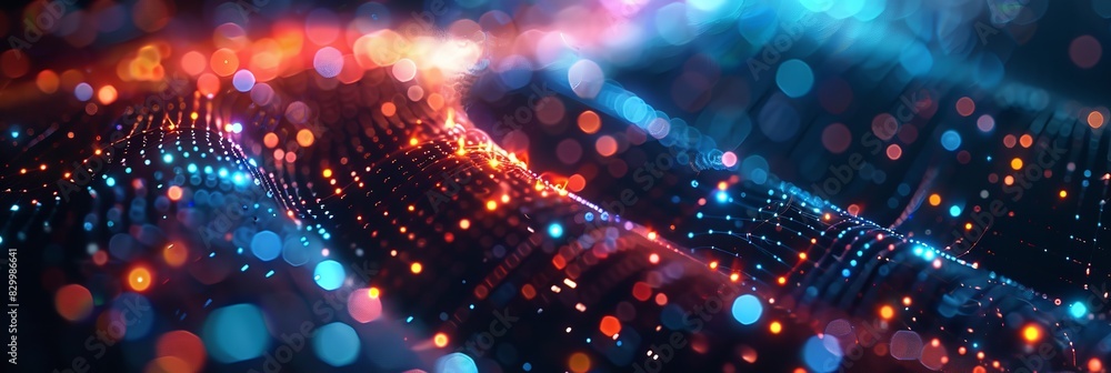 Digital backdrop for data, AI, technology, music, graphics, and other ...