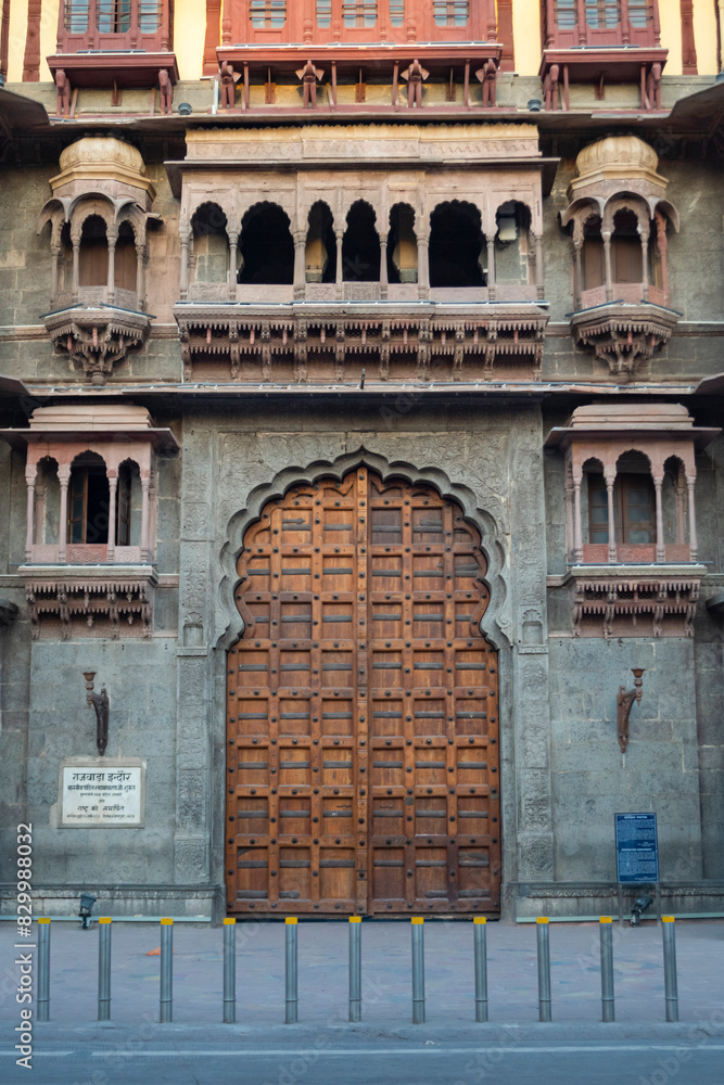 Indore, Madhya Pradesh, India - March 26, 2023: Huge Carved Entrance ...