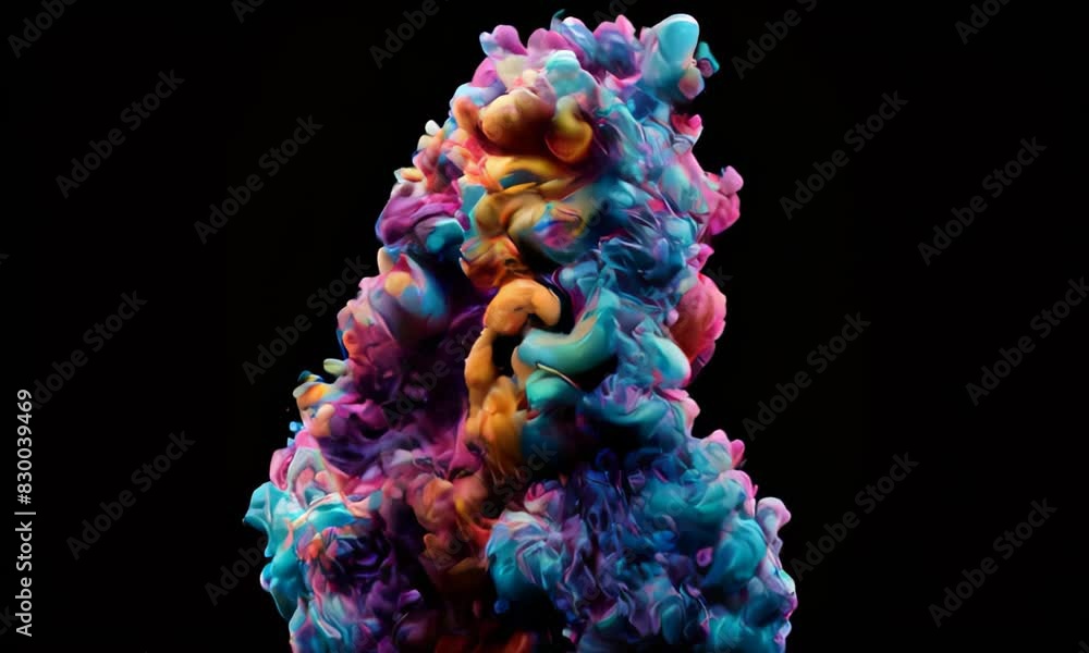 The number 4 four is depicted as made of colorful gas, forming a ...