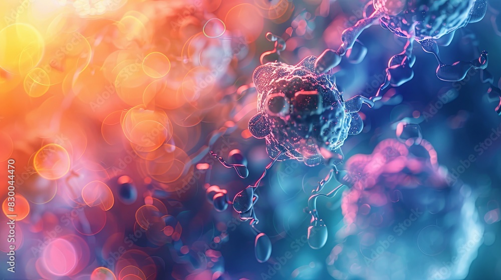 Illuminated Microscopic World of Animal Cells - Double Exposure with ...