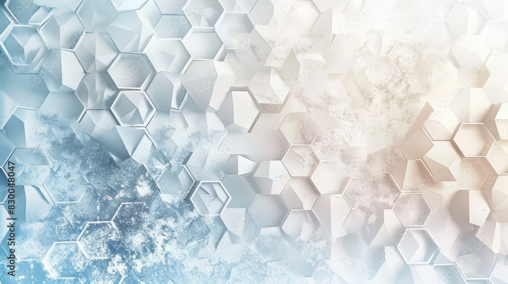 Frosty colors of white gray and blue with hexagonal patterns and ...