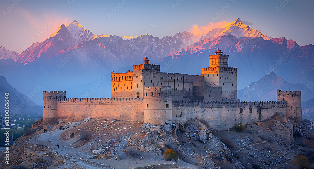 captivating image of Shigar Fort ancient stone wall towering watchtower ...
