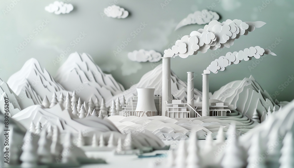 Craft a detailed paper cut artwork highlighting the contrast between ...