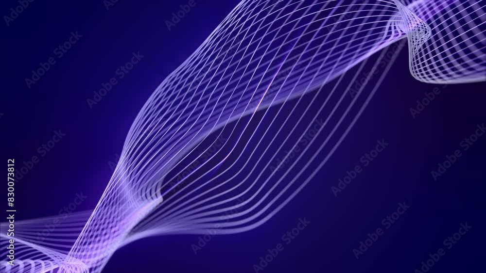 Ethereal strings floating on a dark blue background. Seamless loop ...